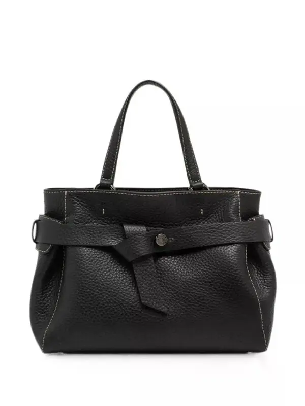 GIANNI CHIARINI Miranda Knotted Pebble-effect Tote Bag - Black