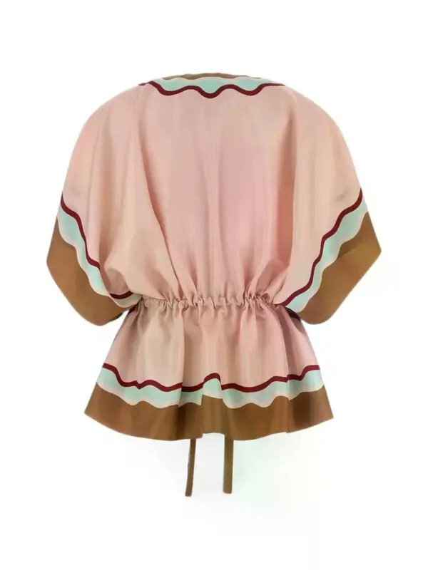 Fendi Wave-print Silk Poncho