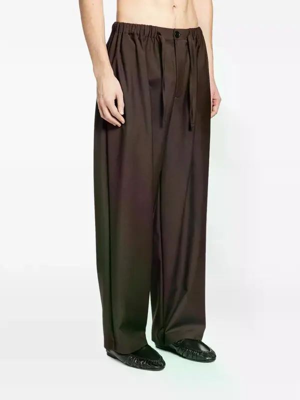 ROSE BURRITO Drawstring Virgin-wool Pajama Trousers