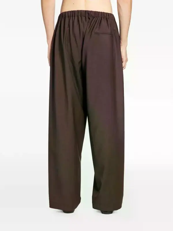 ROSE BURRITO Drawstring Virgin-wool Pajama Trousers