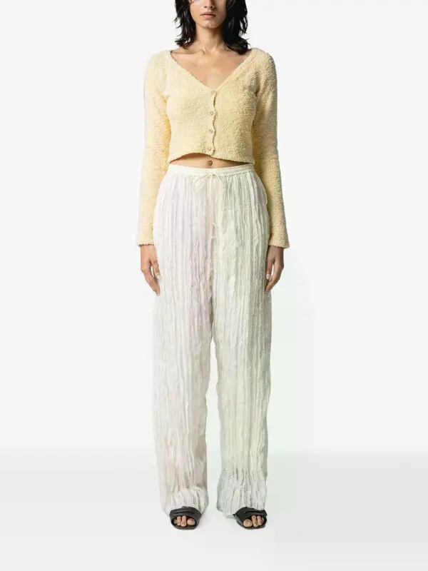 MULLER OF YOSHIOKUBO Ivory Ruffled Drawstring Trousers