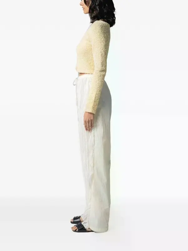 MULLER OF YOSHIOKUBO Ivory Ruffled Drawstring Trousers