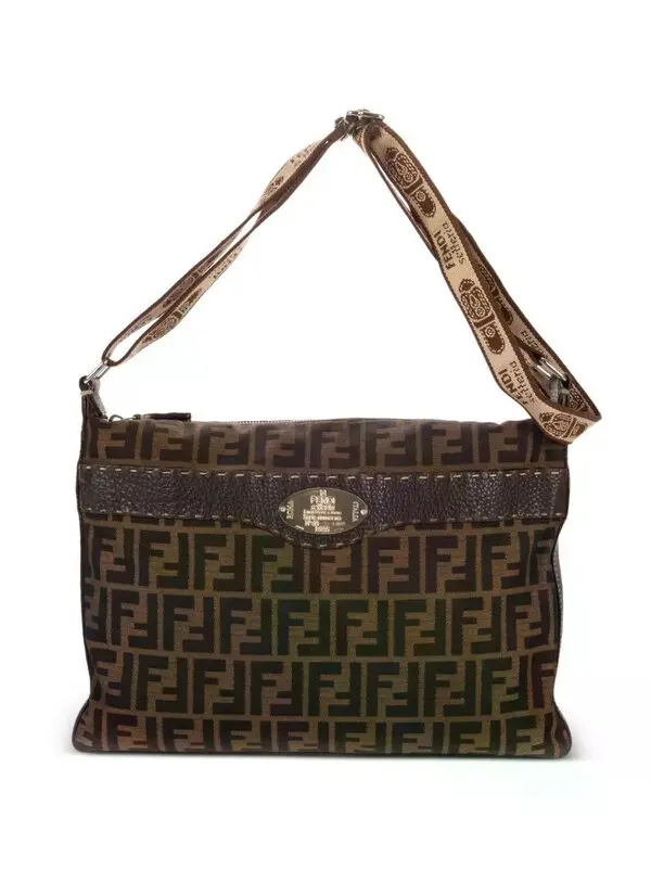 Fendi Selleria Zucca Shoulder Bag - Brown