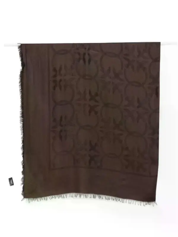 Pinko Monogram-pattern Frayed Scarf