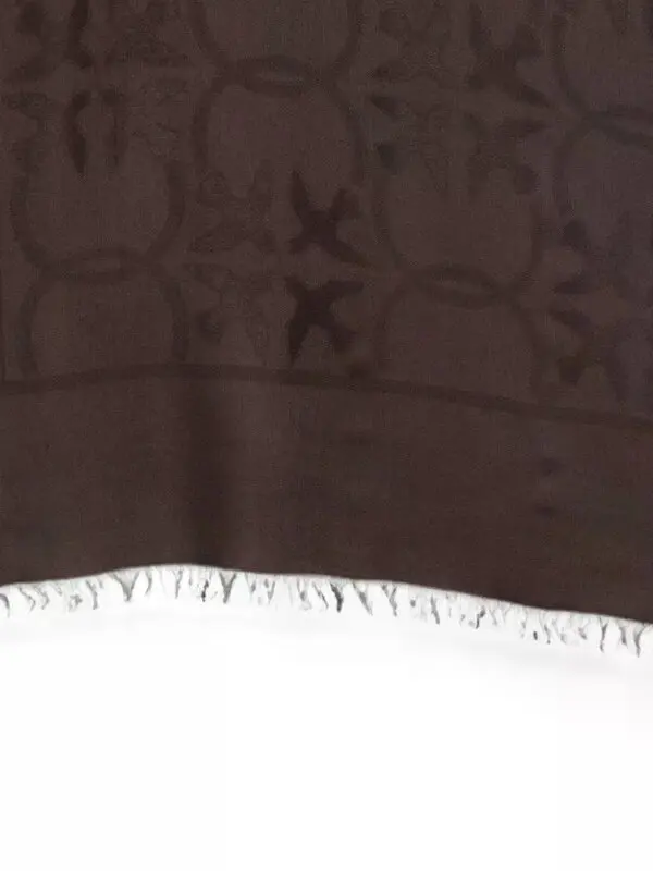 Pinko Monogram-pattern Frayed Scarf