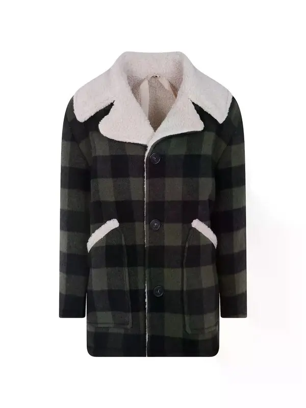 N°21 Check-pattern Fleece-trim Jacket