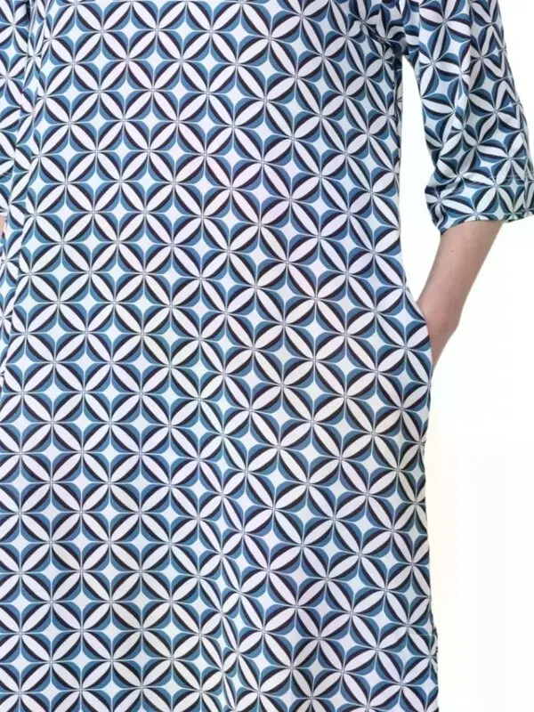 Max Mara Geometric-print Keyhole Dress