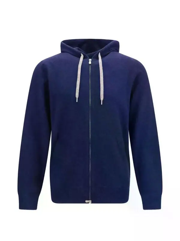 Brunello Cucinelli Zip-up Cashmere Hoodie - Blue