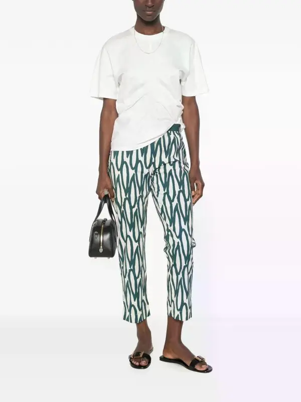 Liviana Conti Abstract Print Elasticated Waistband Cropped Trousers