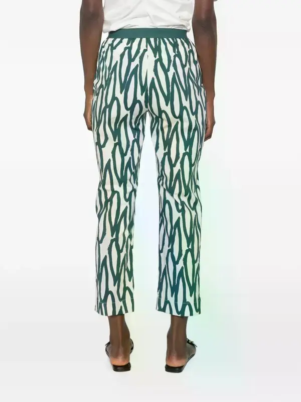 Liviana Conti Abstract Print Elasticated Waistband Cropped Trousers