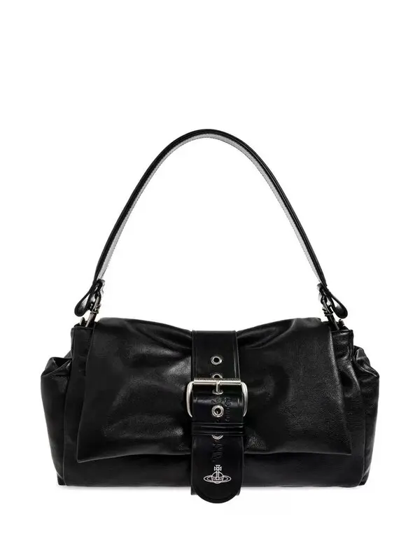 VIVIENNE WESTWOOD Hazel Treasure Leather Shoulder Bag - Black