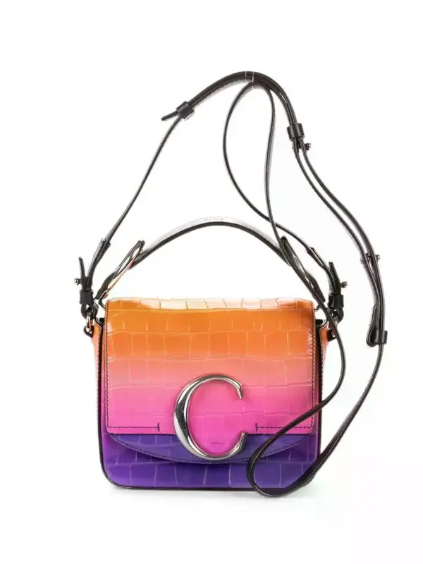 Chloé C-plaque Embossed Tote Bag - Orange