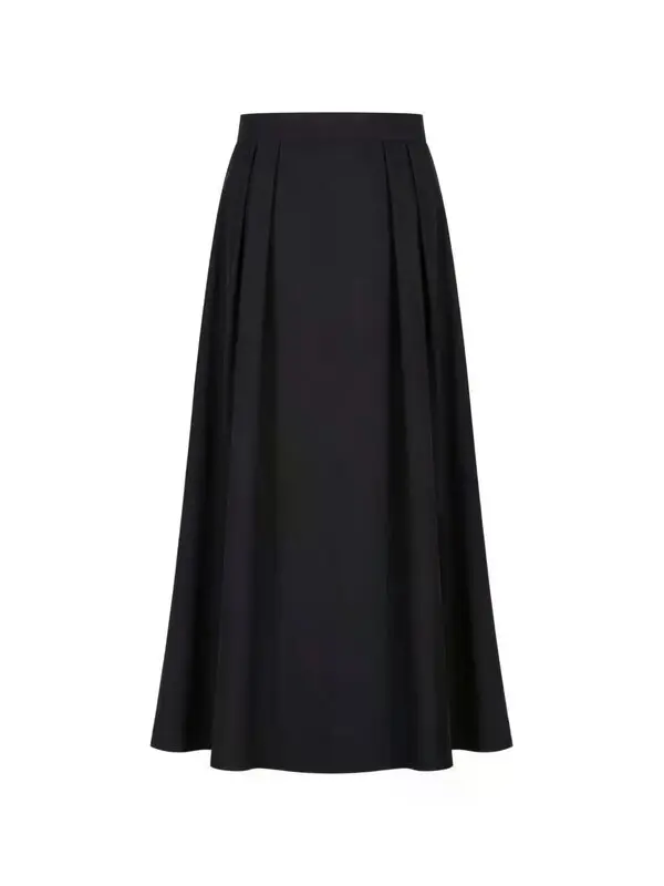 LA ROSE Midi Button-front Pleated Skirt