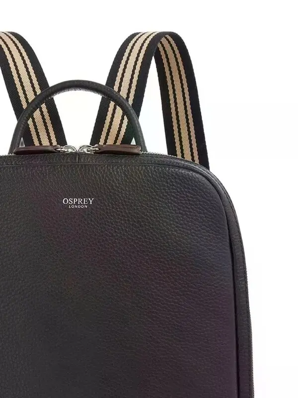 OSPREY Grained Leather Backpack With Striped Strap