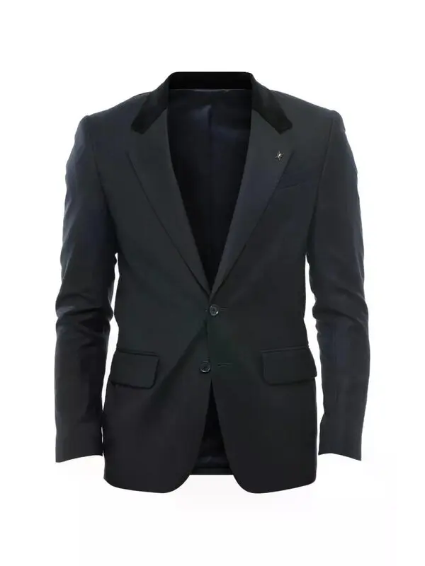 Corneliani Velvet-collar Blazer - Blue