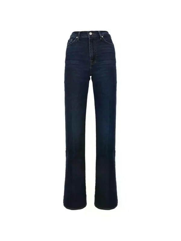 7 For All Mankind Modern Mojo High-waisted Straight-leg Jeans - Blue