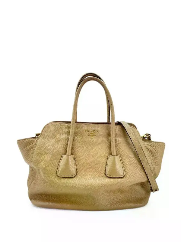 Prada 2000s Pebbled Tote Bag - Neutrals