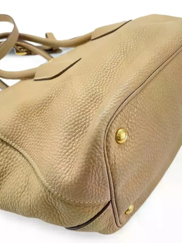Prada 2000s Pebbled Leather Tote Bag - Neutrals