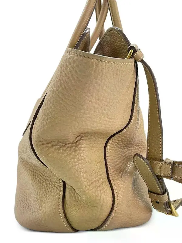 Prada 2000s Pebbled Leather Tote Bag - Neutrals