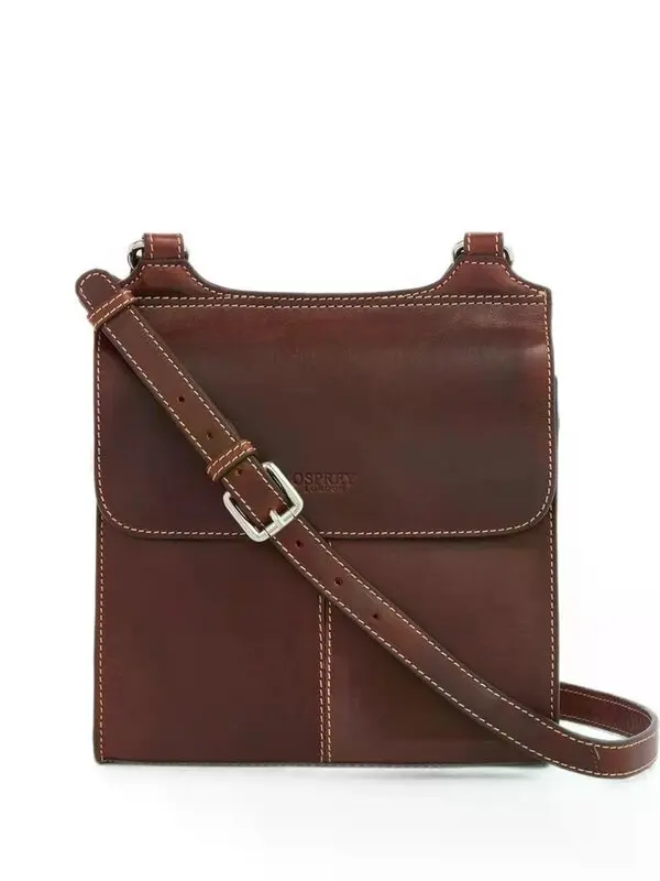 OSPREY The Narissa Topstitched Leather Crossbody Bag - Brown