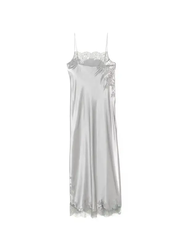 Carine Gilson Lace-trim Silk Nightdress