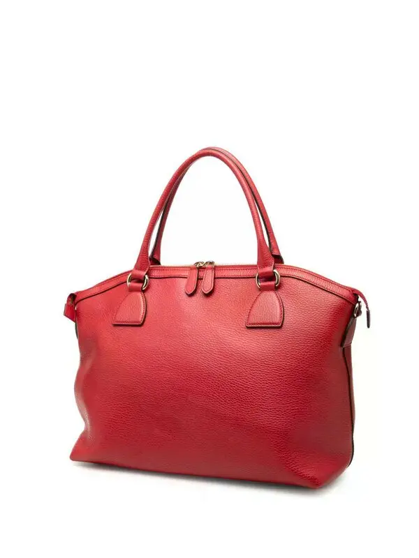 Gucci Gg Charm Dome Satchel Calfskin Leather