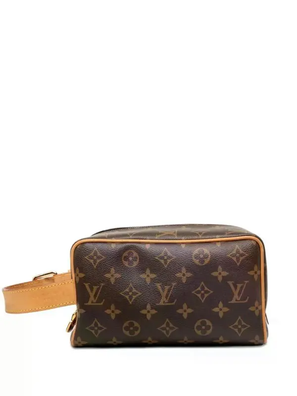 LOUIS VUITTON Monogram Locker Dopp Kit Clutch Bag - Brown