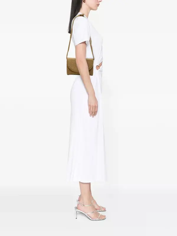 Bottega Veneta Satin Intrecciato Flap Shoulder Bag