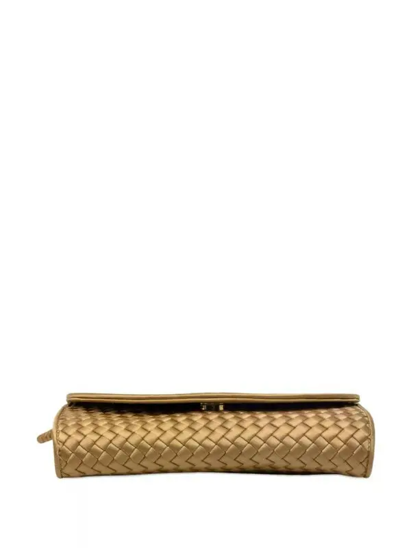 Bottega Veneta Satin Intrecciato Flap Shoulder Bag