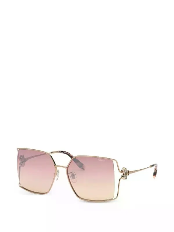 Chopard Embellished Square Frame Sunglasses - Gold