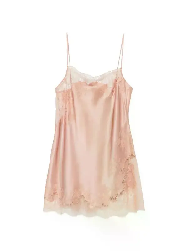 Carine Gilson Lace-trim Silk Nightdress