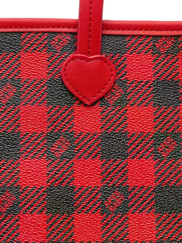 AAPE BY *A BATHING APE Apee™ A Bathing Ape® Check-pattern Heart-patch Tote Bag