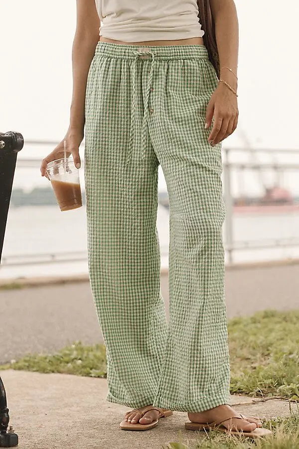 LYREBIRD Cotton Wide-leg Boxer Pants
