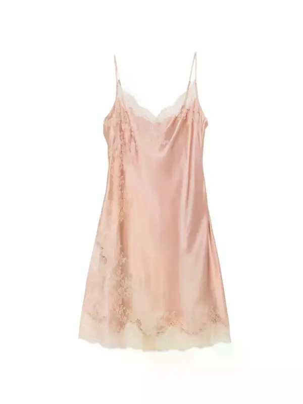 Carine Gilson Lace-trim Silk Nightdress