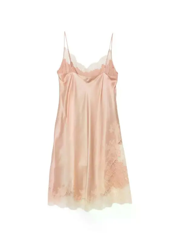 Carine Gilson Lace-trim Silk Nightdress