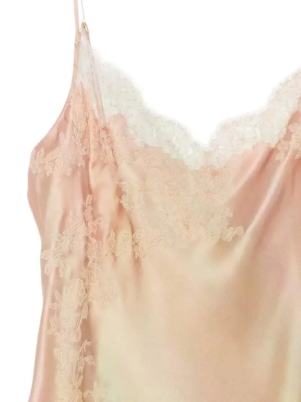 Carine Gilson Lace-trim Silk Nightdress