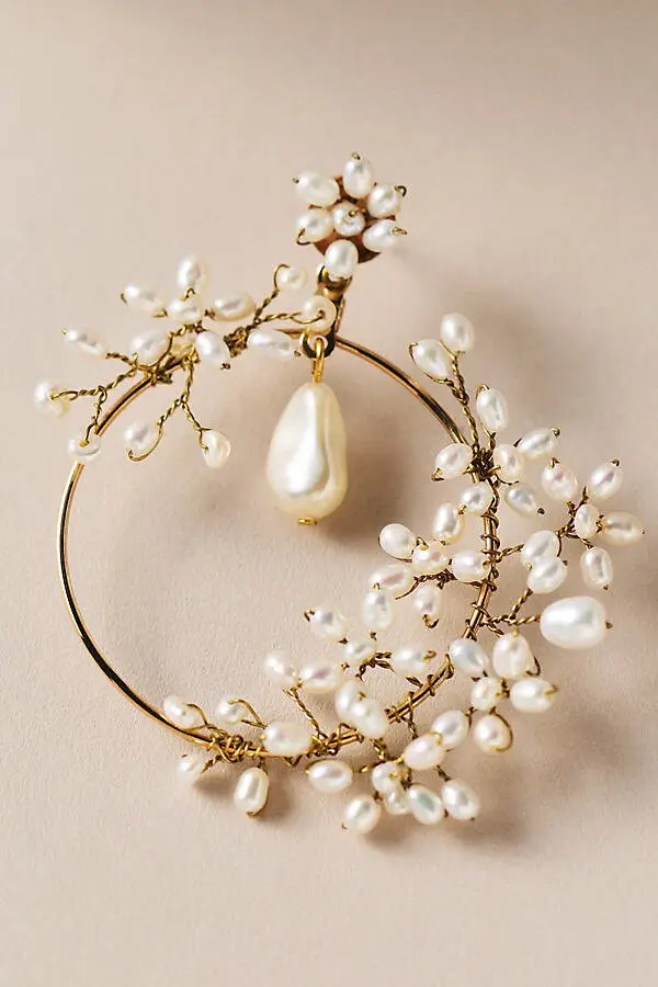 TWIGS & HONEY Freshwater Hoop Earrgs