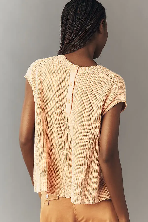 PILCRO Cotton Knit Swg Top - Peach