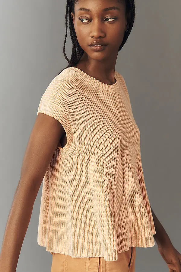 PILCRO Cotton Knit Swg Top - Peach