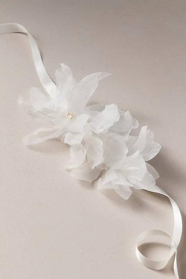 TWIGS & HONEY 3d Dahlia Silk Wrap Necklace