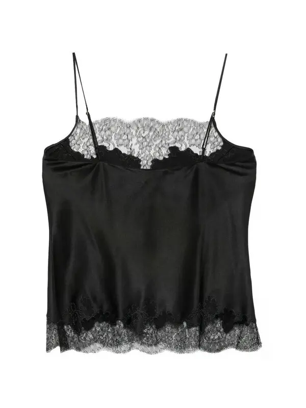 Carine Gilson Lace-trim Silk Camisole - Black