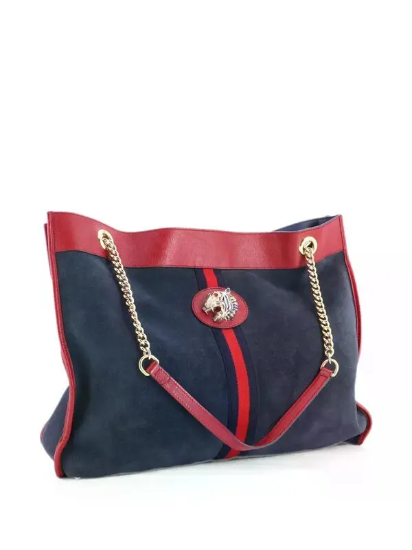 Gucci Rajah Chain Suede Large Tote Bag