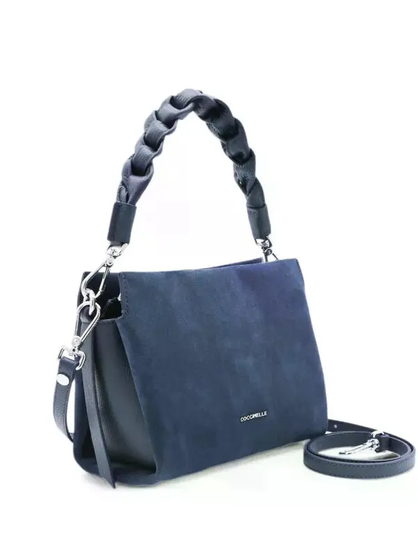 COCCINELLE Braided-handle Suede-detail Shoulder Bag - Blue