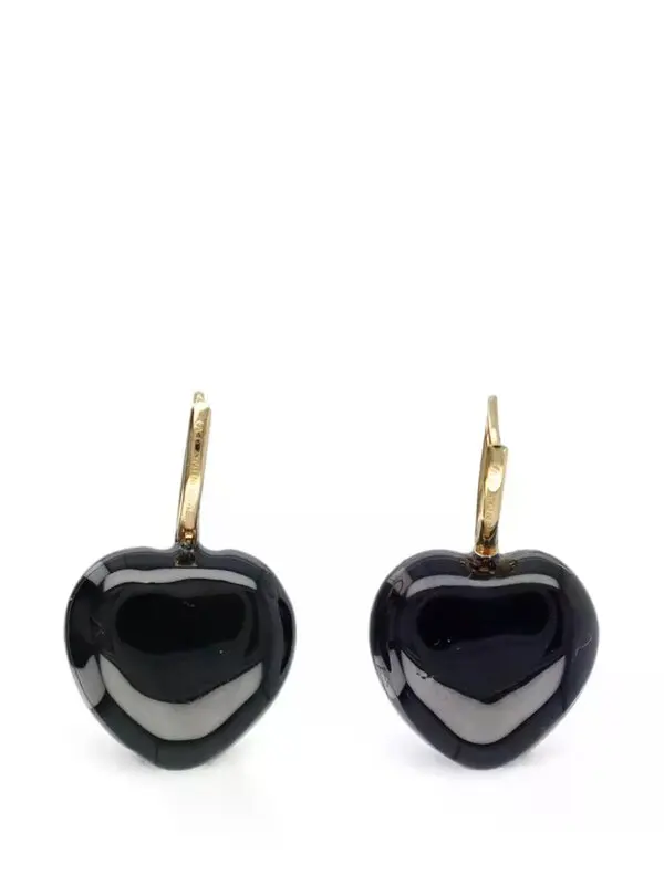 Valentino Garavani Polished Heart Motif Earrings - Black