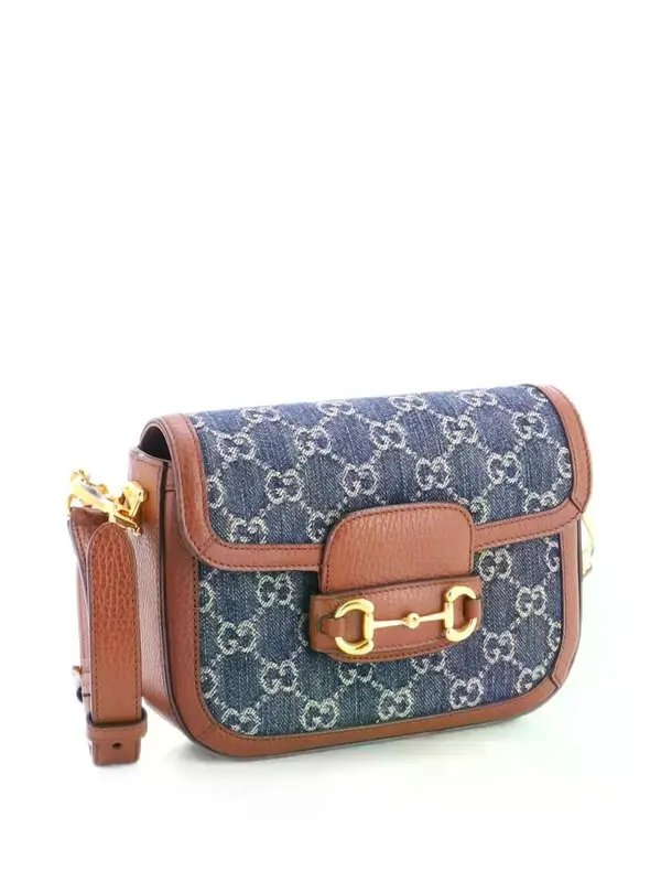 Gucci Horsebit 1955 Gg Denim Mini Shoulder Bag