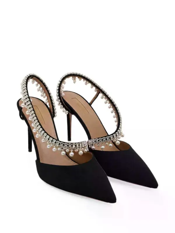 AQUAZZURA Embellished Slingback Pumps