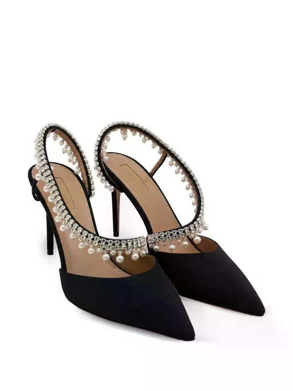 AQUAZZURA Embellished Slingback Pumps