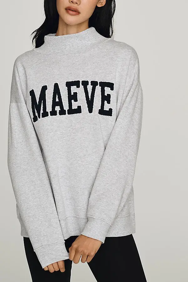 Maeve Cotton Fleece Tufted Sweatshirt