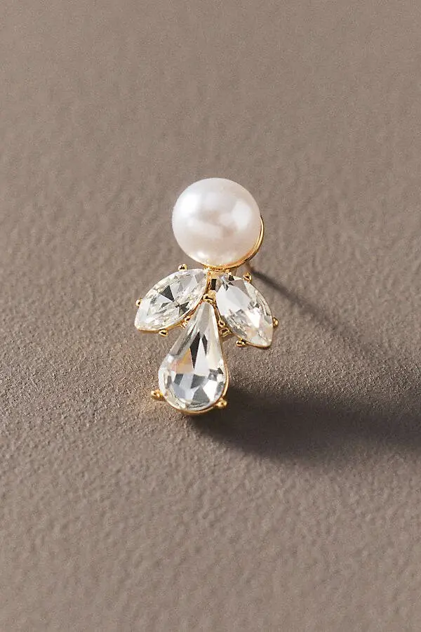 Anthropologie Pearled Crystal Cluster Earrgs