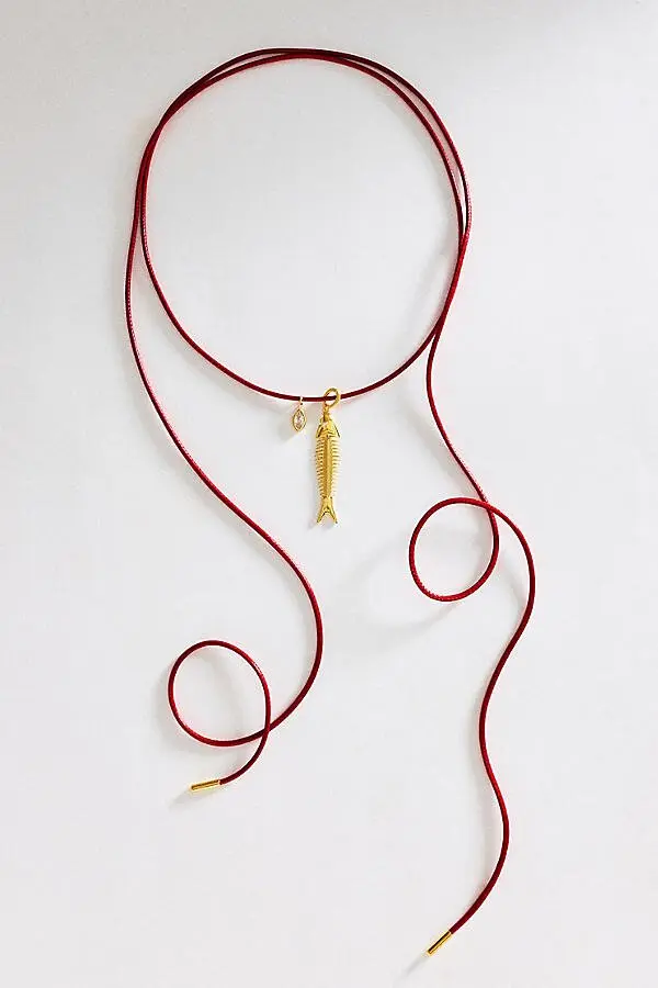 Éliou Spina Wrap Necklace - Red